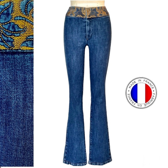 Vertigo Paris | Jeans | Rare Vertigo France Gold Embroidery High Rise ...